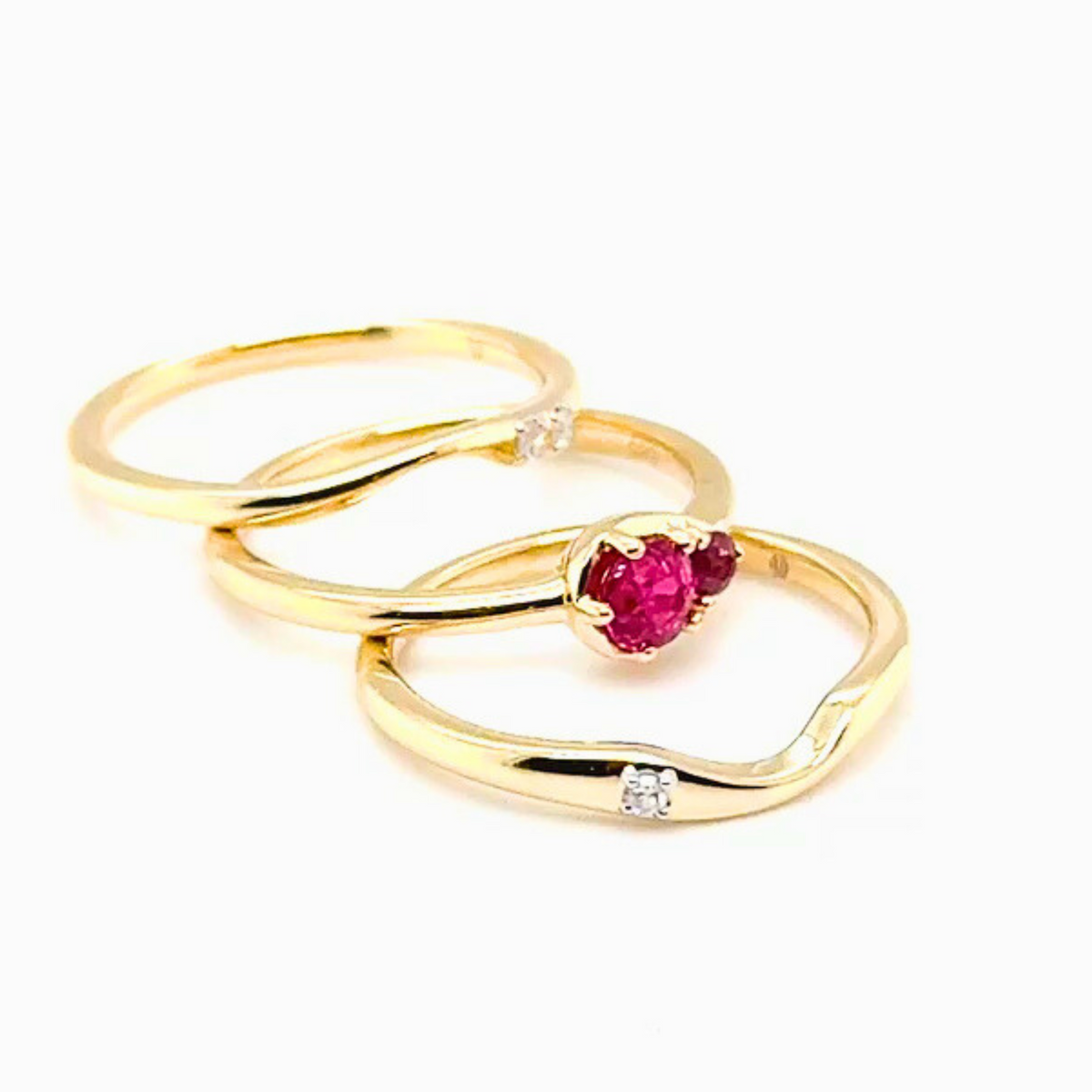 Vicky Stackable Rings – Ruby & Diamond Custom Remake | Paddington Jewellery